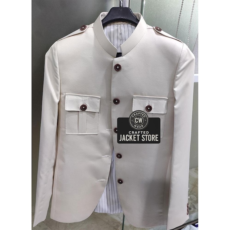 Beige Military Jacket Men - Etsy