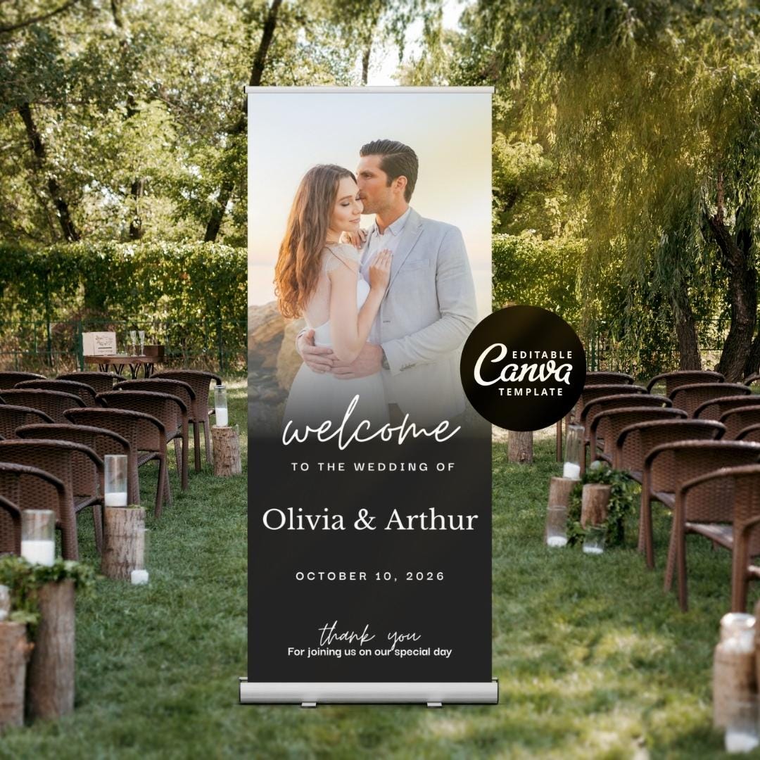 Customizable Wedding Welcome Banner Template: Canva Editable ...