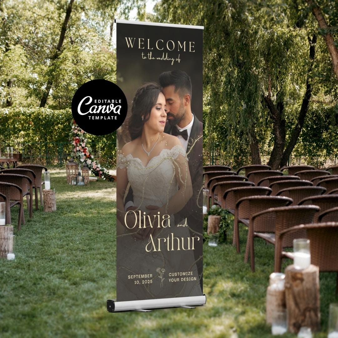 Wedding Welcome Banner Template: Customizable Canva Banner (digital ...