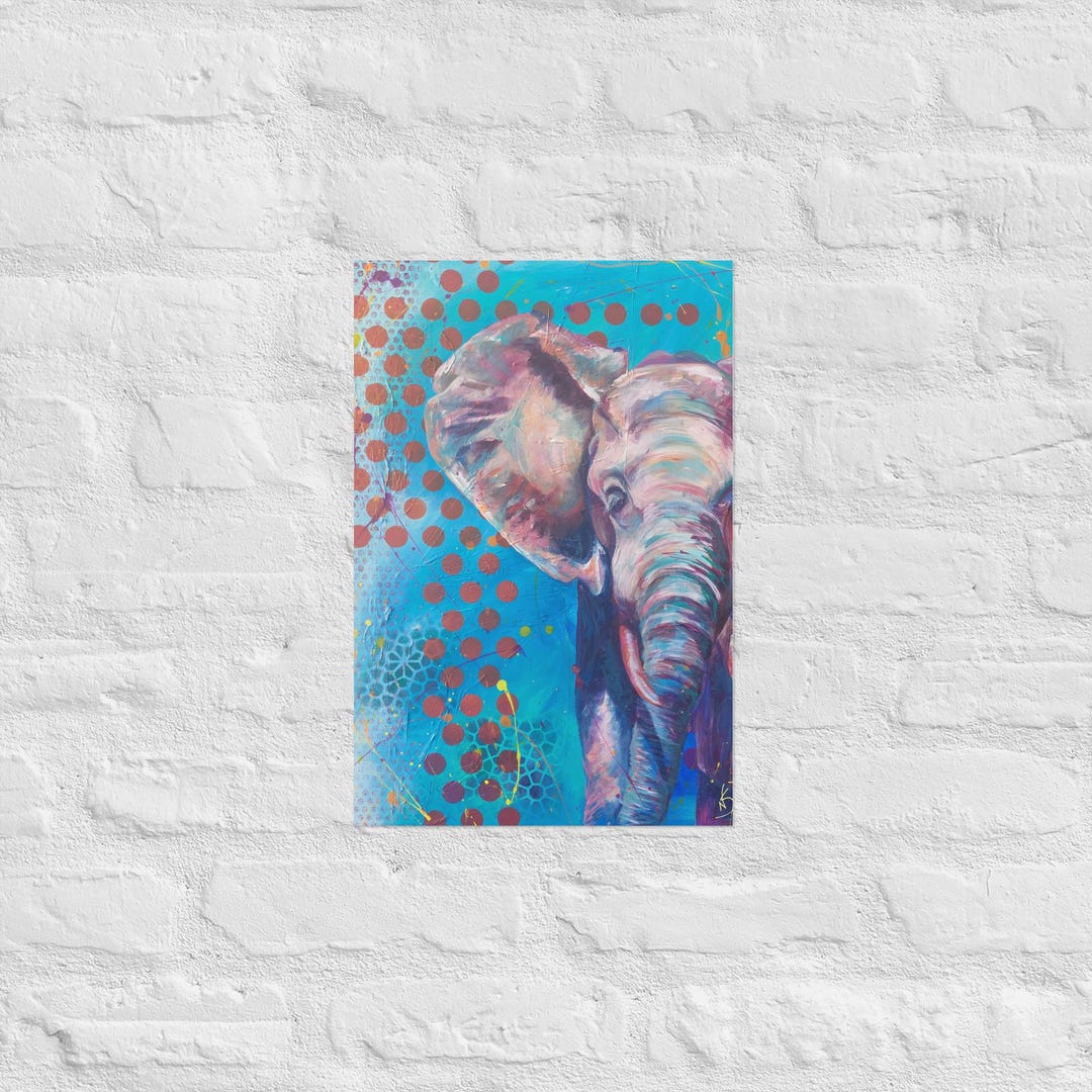 Forget Me Not - Elephant Art Print | Bright Bold Giclée by Nicola Sweet ...