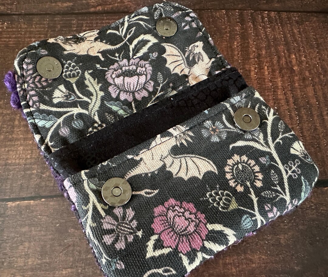 Pollinator Dragons & Handwoven Wool Simple Card Wallet - Etsy