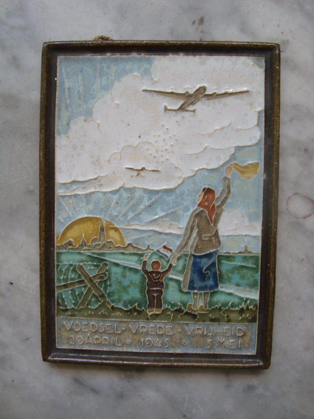Nice Ww2 Liberation Royal Delft Tile Arts and Craft 1945 - Etsy
