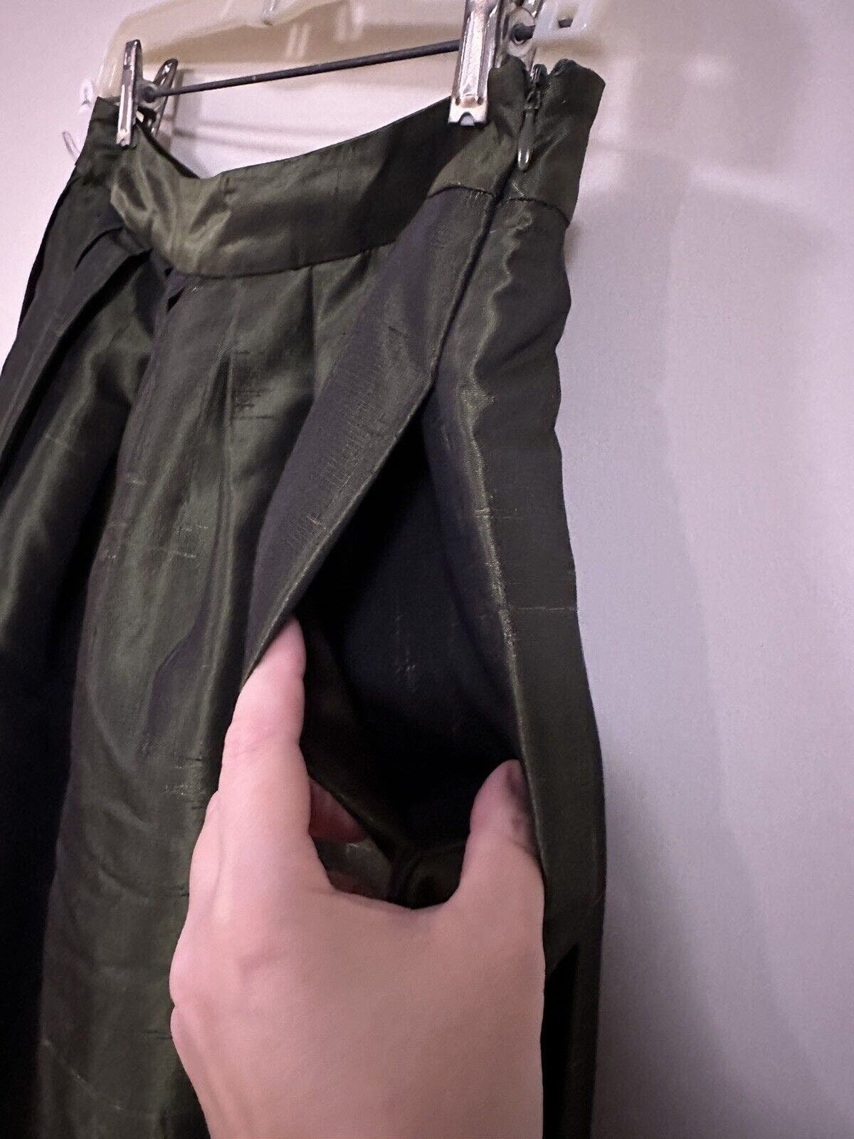 80s Vintage Oscar De La Renta Saks Silk Asian Taffeta Ballgown Ball Skirt Pocket Runway Prom ...