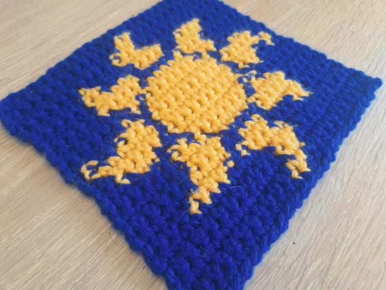 Sun Crochet Tapestry Square | PDF Pattern | Instant Download | 6x6 Inch ...