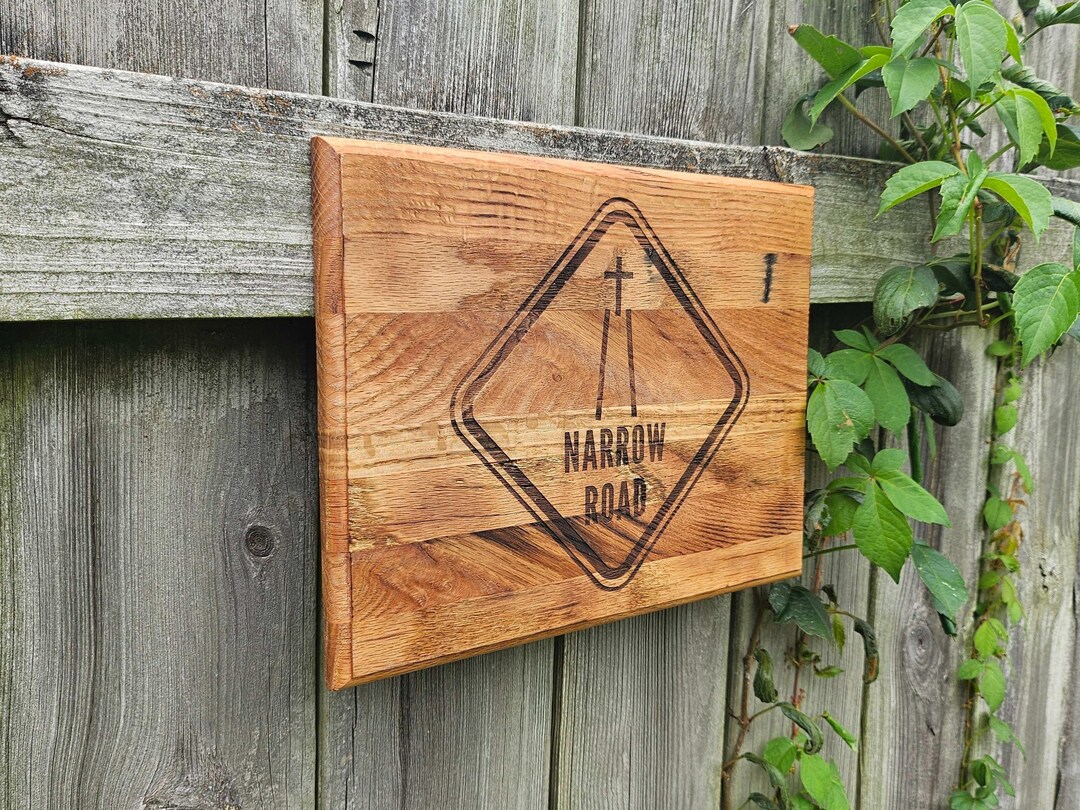 Engraved Rustic Christian Wall Sign "narrow Road" - Inspiring Christian ...