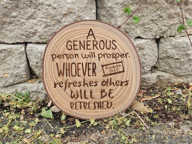 Engraved Bible Verse Wooden Round - Custom Scripture Gift Decor - Etsy