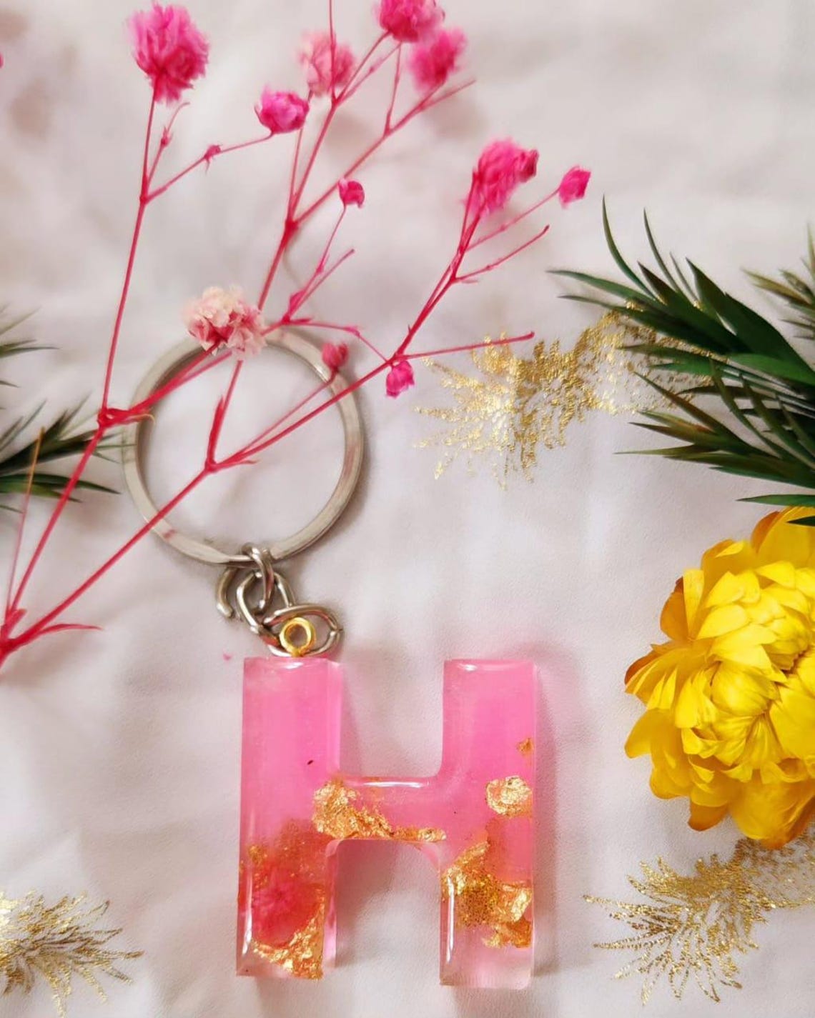 Custom Resin Alphabet Keychain, Handmade Initial Keyring - Etsy