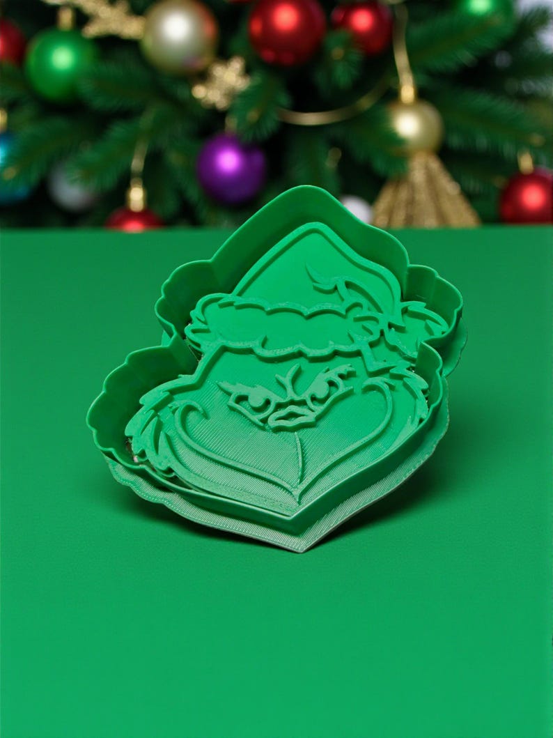 Grinch Cookie Cutter | Christmas Baking Mold | Funny Holiday Cookie ...