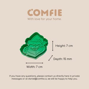 Grinch Cookie Cutter | Christmas Baking Mold | Funny Holiday Cookie ...