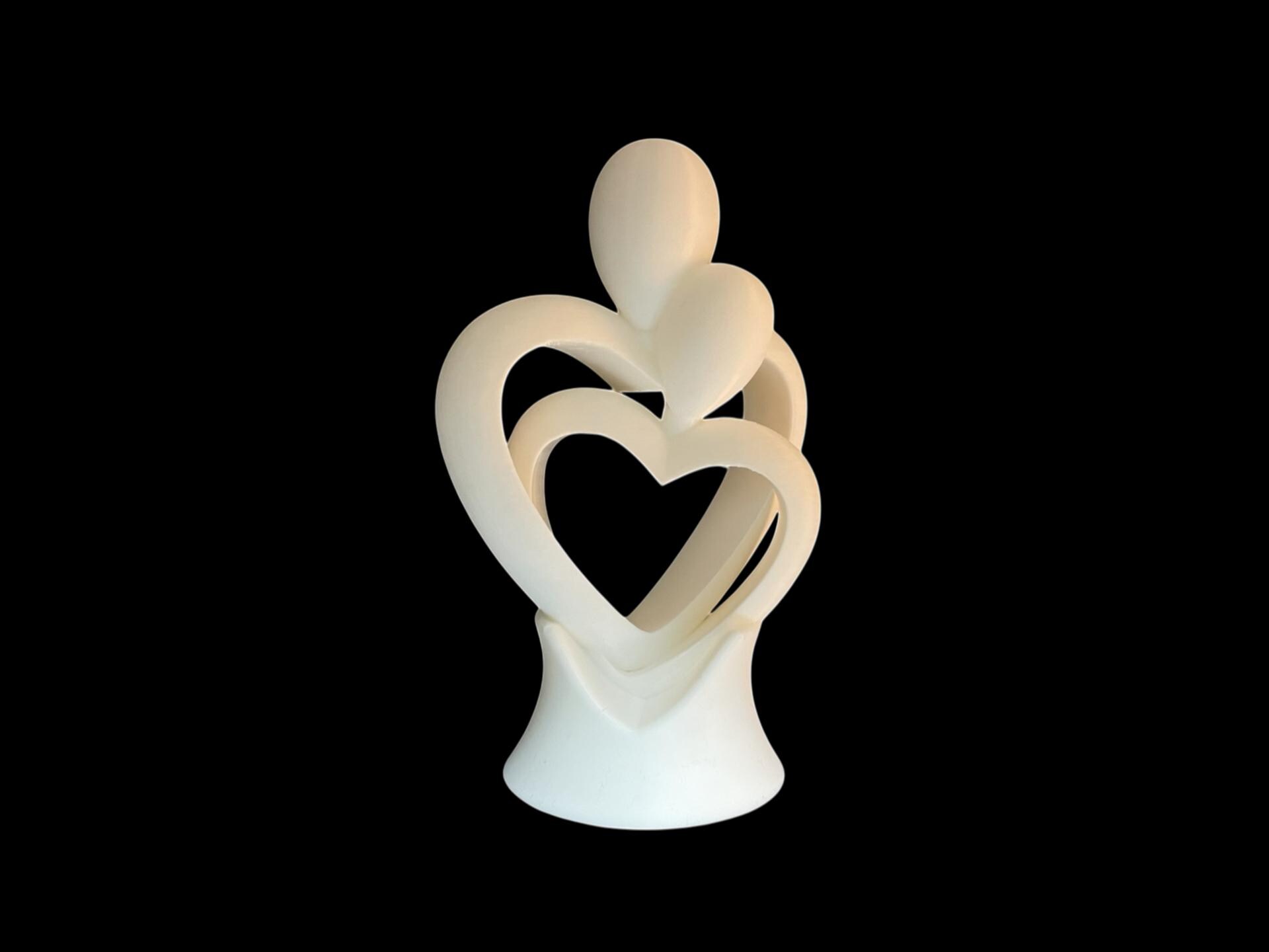 Infinity Heart Couple Statue, Abstract Lovers Sculpture, Romantic ...