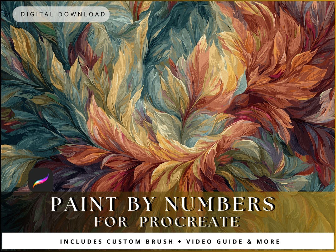 Featherstorm ‚abstract Feather Paint by Number for Procreate | Colorful ...