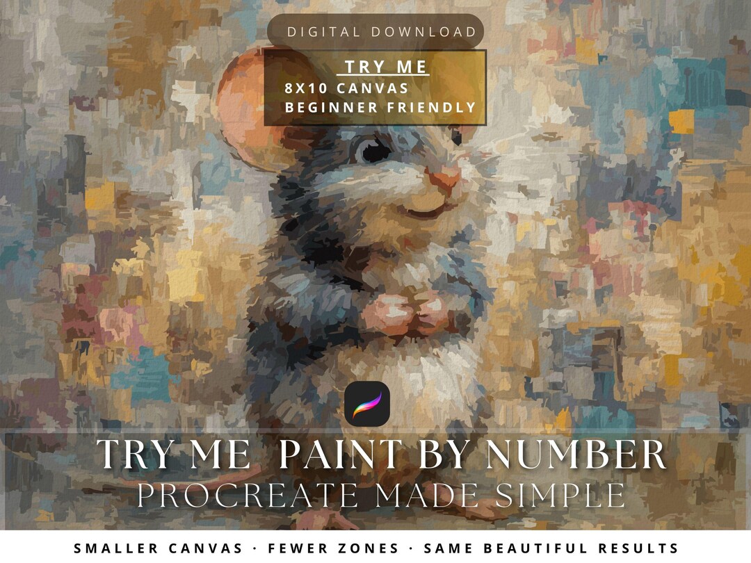 Nibbles & Giggles Paint by Number for Procreate | Digital PBN Mouse ...