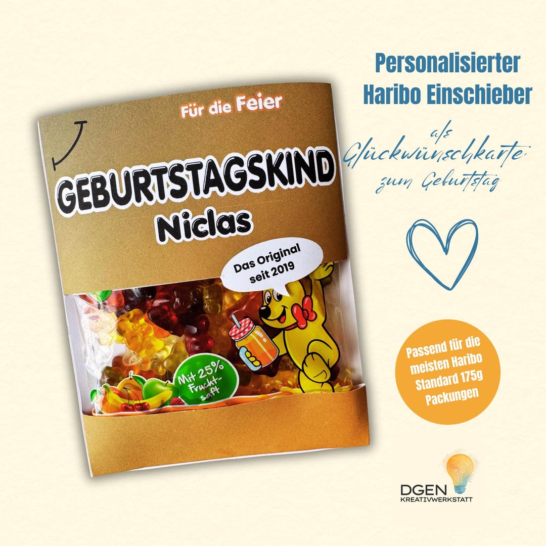 Birthday Greeting Card or Gift Haribo Packaging | Personalizable ...