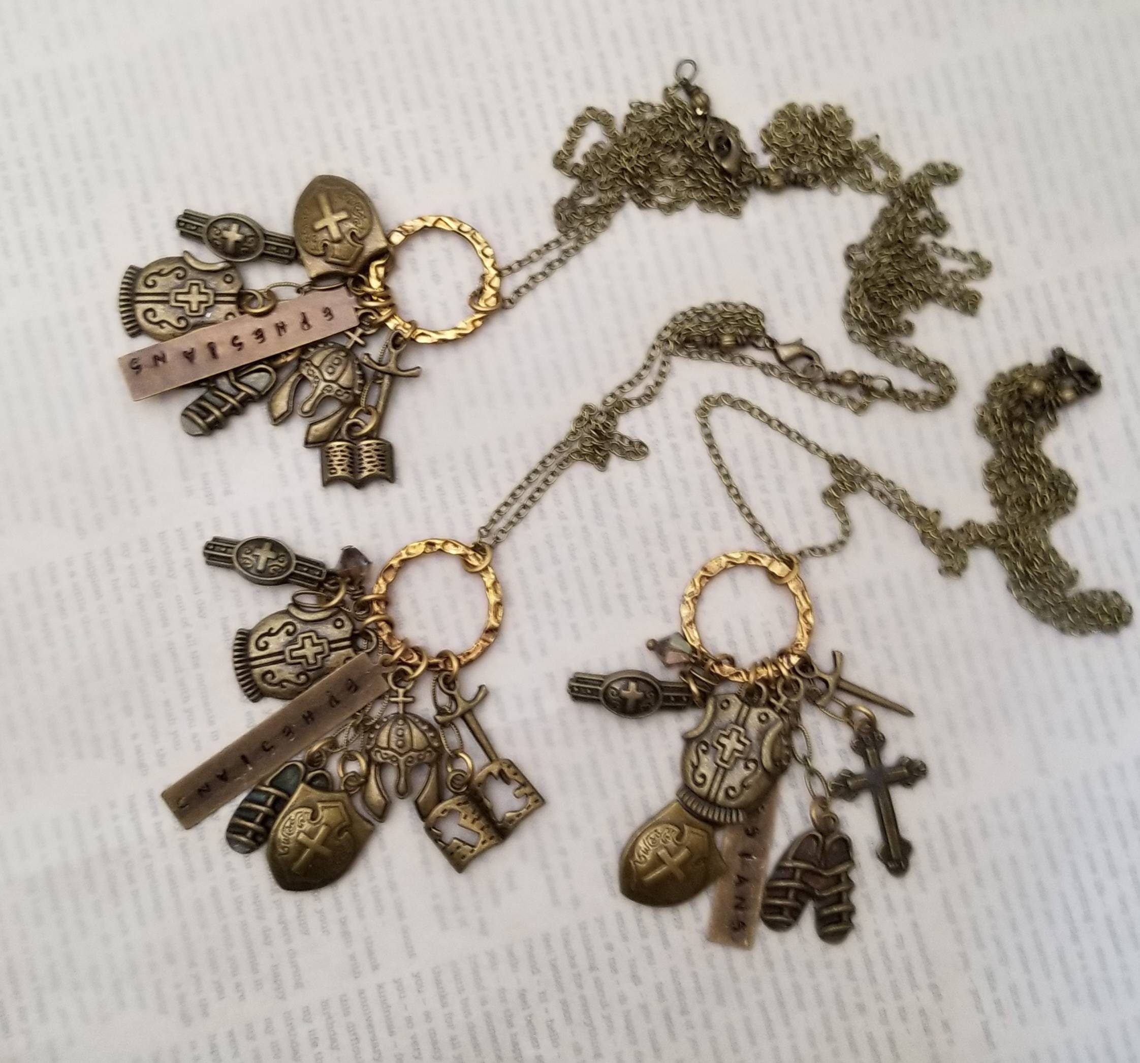Armor of God Necklace: Bronze Scripture Pendant, Ephesians Charm ...