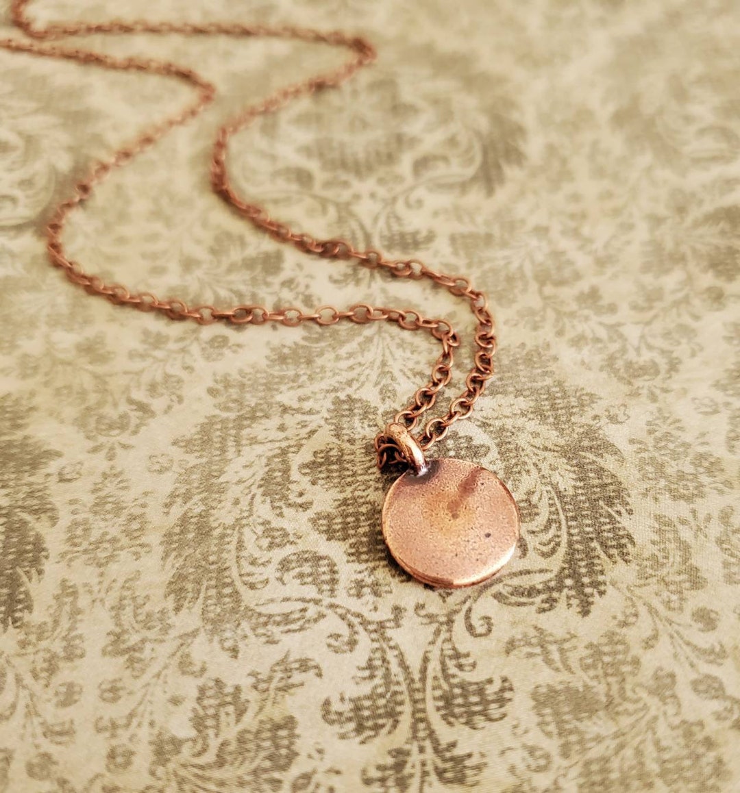 Minimal Antiqued Copper Disc Necklace, Copper Choker, Copper Tierracast ...