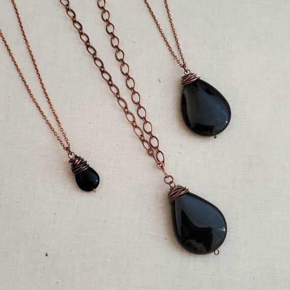 Etsy onyx necklace store