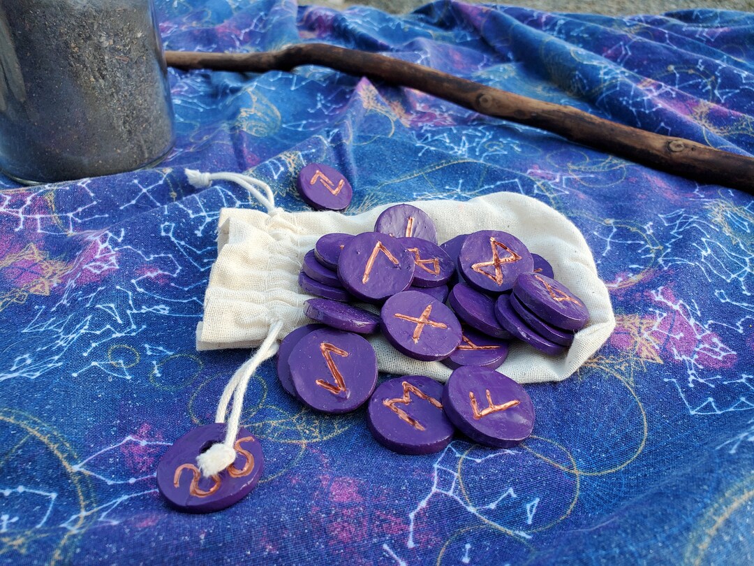 Purple and Copper Sculpted Runes - Etsy