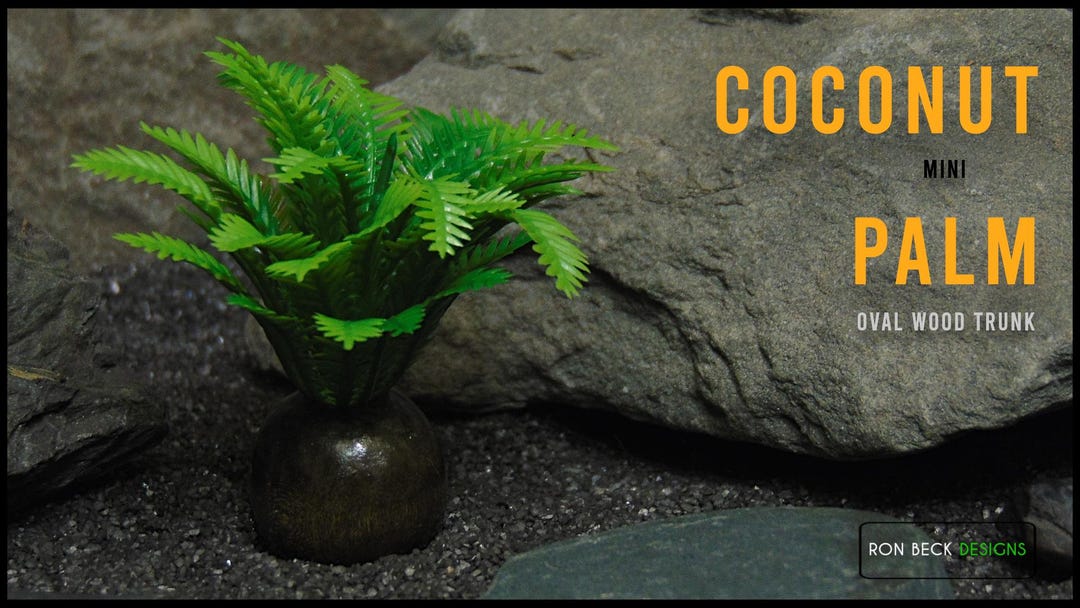 Artificial Mini Coconut Palm Oval Wood Trunk Reptile Snake Spider ...