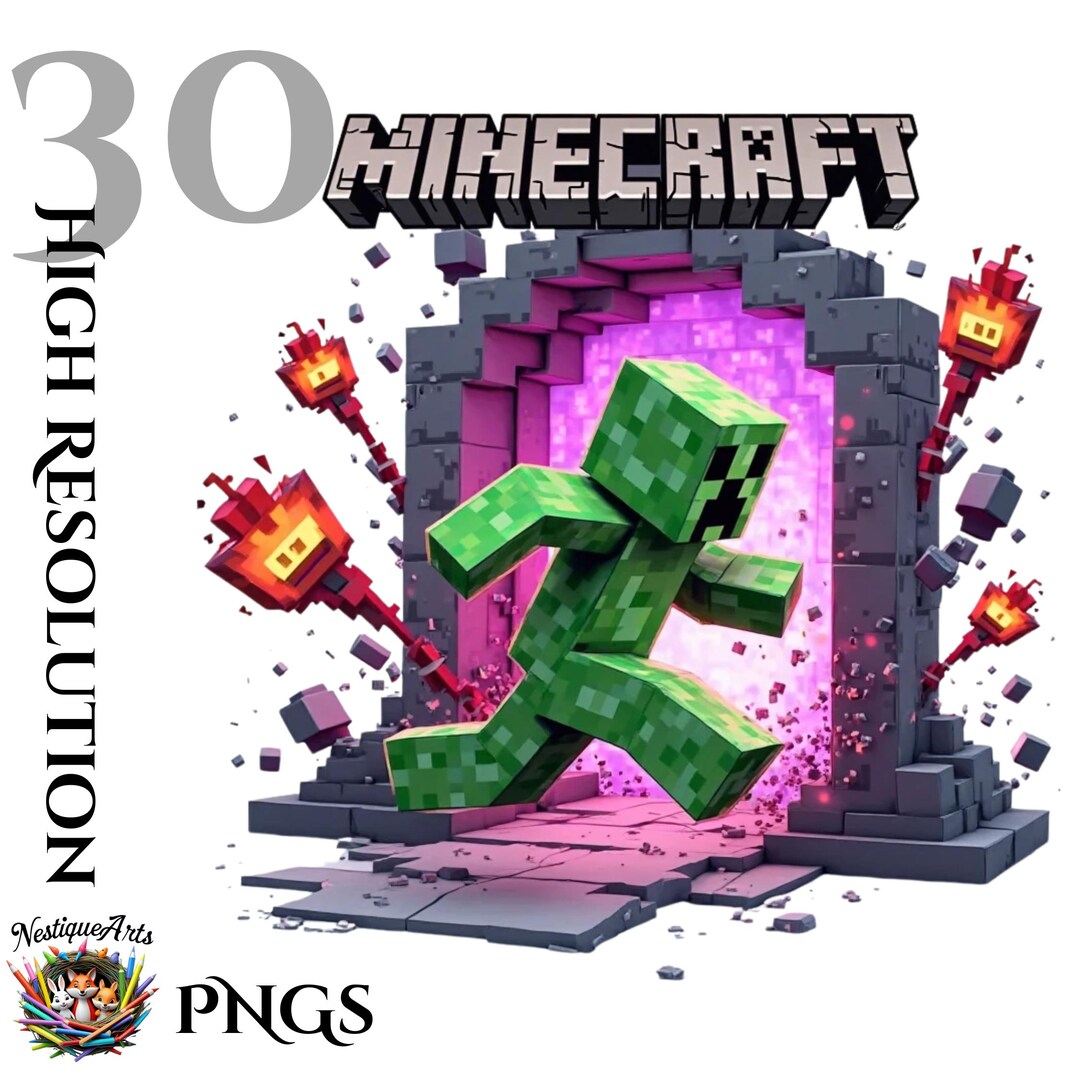 Exploding Pixel Art PNG Bundle: Mineart Game Graphics (digital Download ...