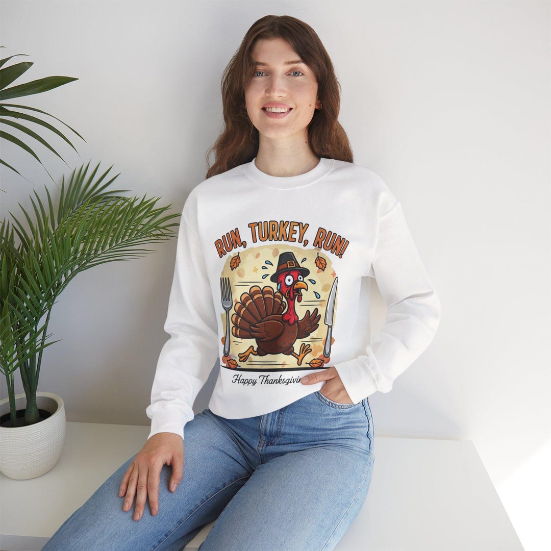 Thanksgiving Turkey Sweatshirt - Unisex Fall Crewneck, Funny Holiday ...