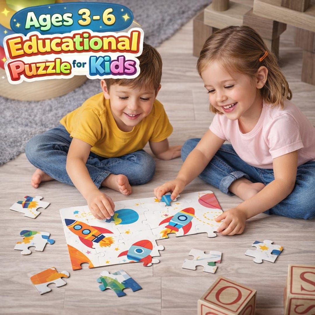 Rockets and Planets Educational Puzzle 30-piece Puzzle | 3+ Ages - Etsy