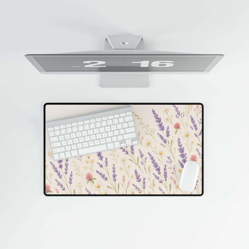 Lavender Wildflower Deskmat Large Floral Desk Pad With Dried Flower ...