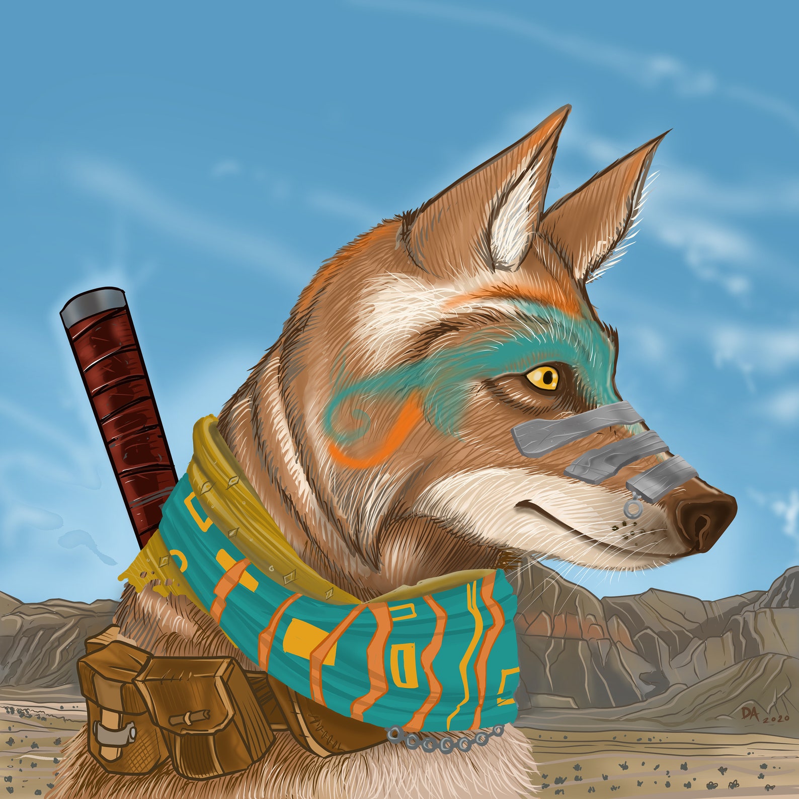 Desert Coyote PRINT by Illustrator Dennis A - Etsy