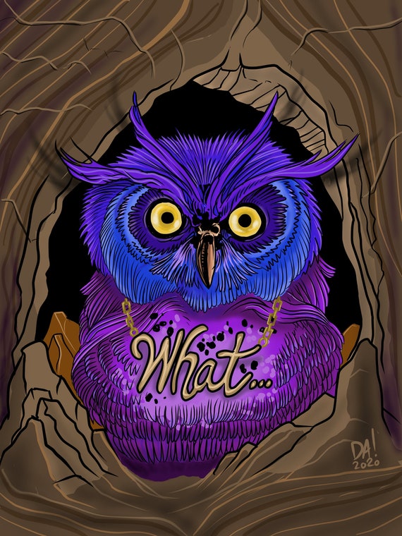 Judgmental Owl Wildlife Fantasy Art PRINT by Illustrator - Etsy New Zealand