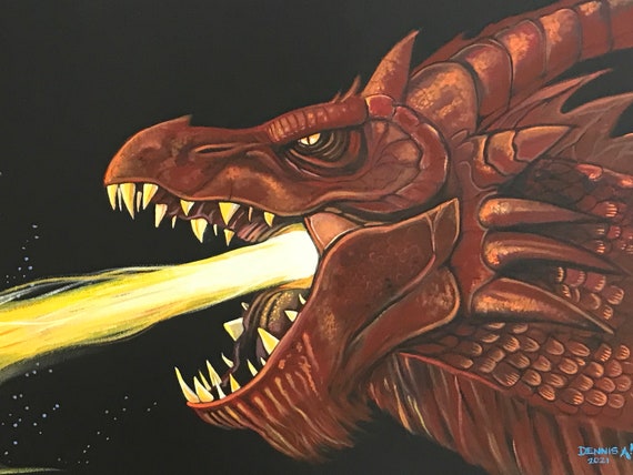 Dragon Head Breathing Fire Drawing