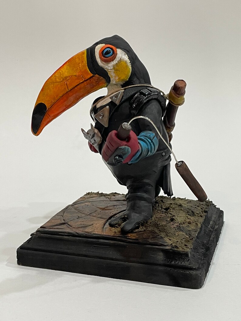 Toucan Ninja Figurine: One-of-a-kind Polymer Clay Fantasy Art - Etsy