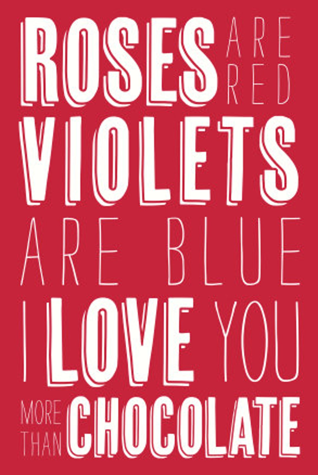 Valentines Digital Postcard - Roses Are Red - Etsy