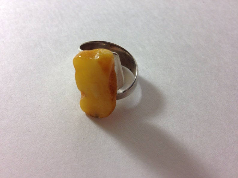 Adjustable Milky Amber Ring - Etsy