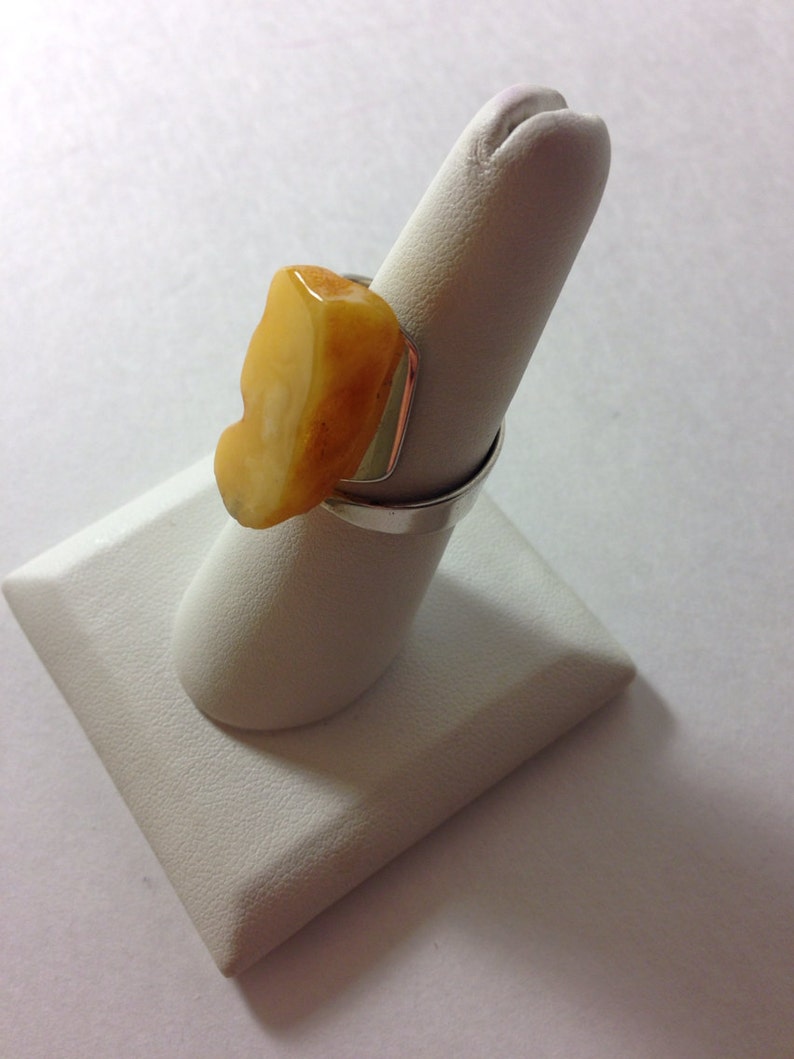Adjustable Milky Amber Ring - Etsy