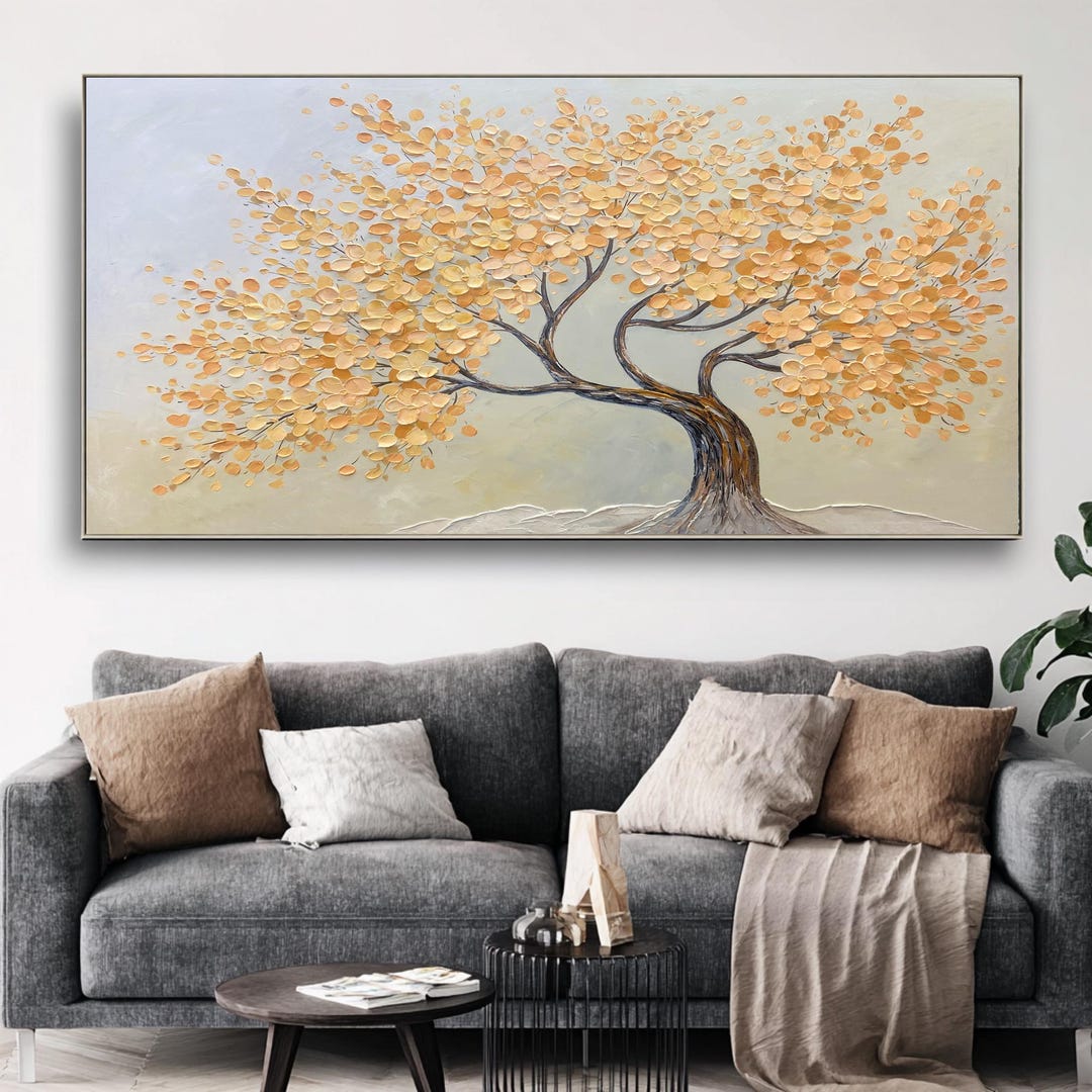 Hand-painted Tree of Life Oil Painting, Textured Impasto Canvas Art - Etsy
