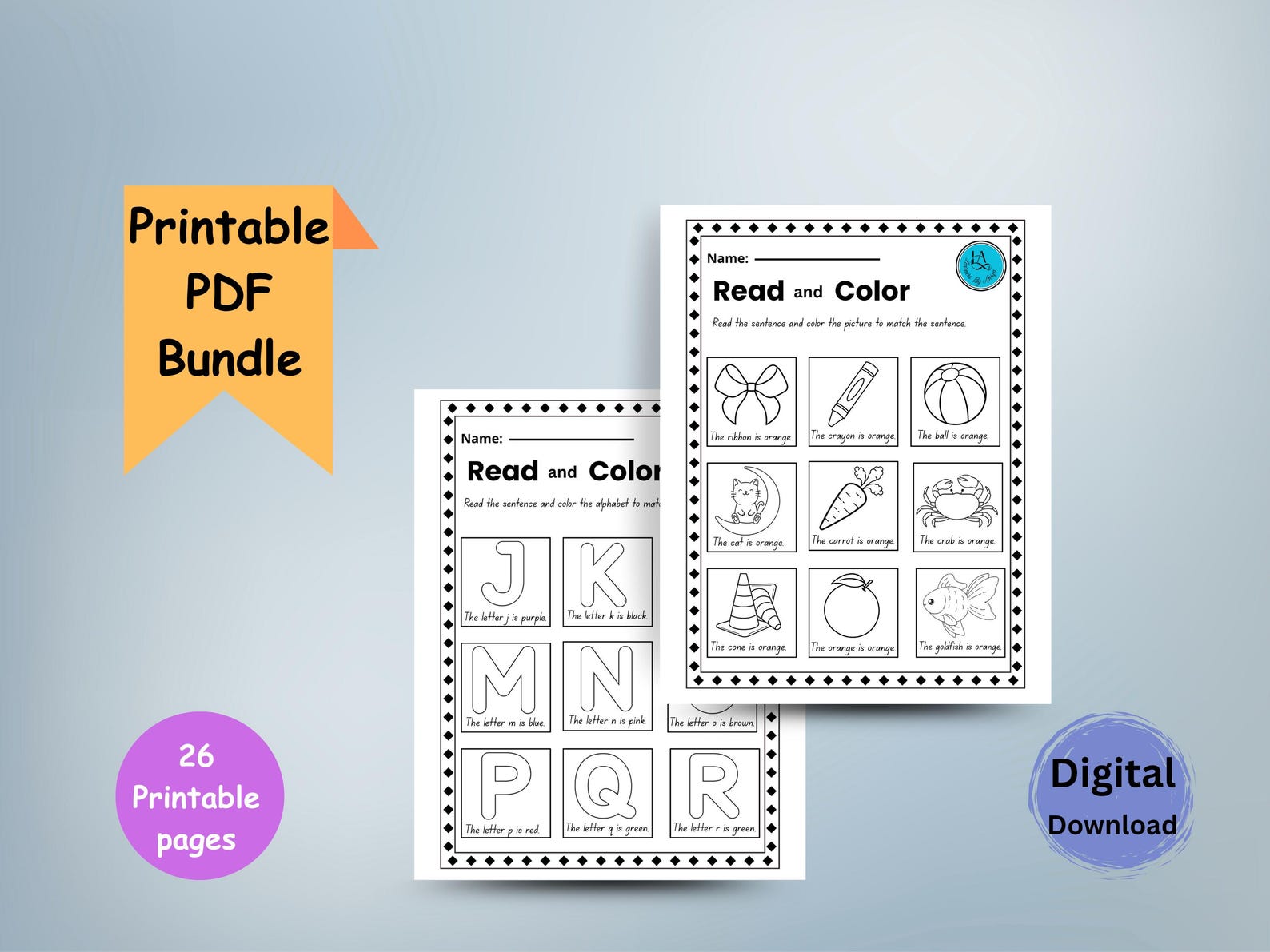 Fun Color Learning Activity Sheets-toddler & Preschool Educational ...