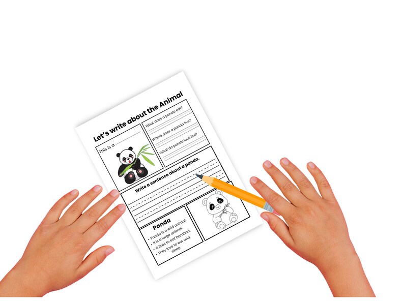 Animal Writing Worksheet | Early Grade Printable (instant Download) - Etsy