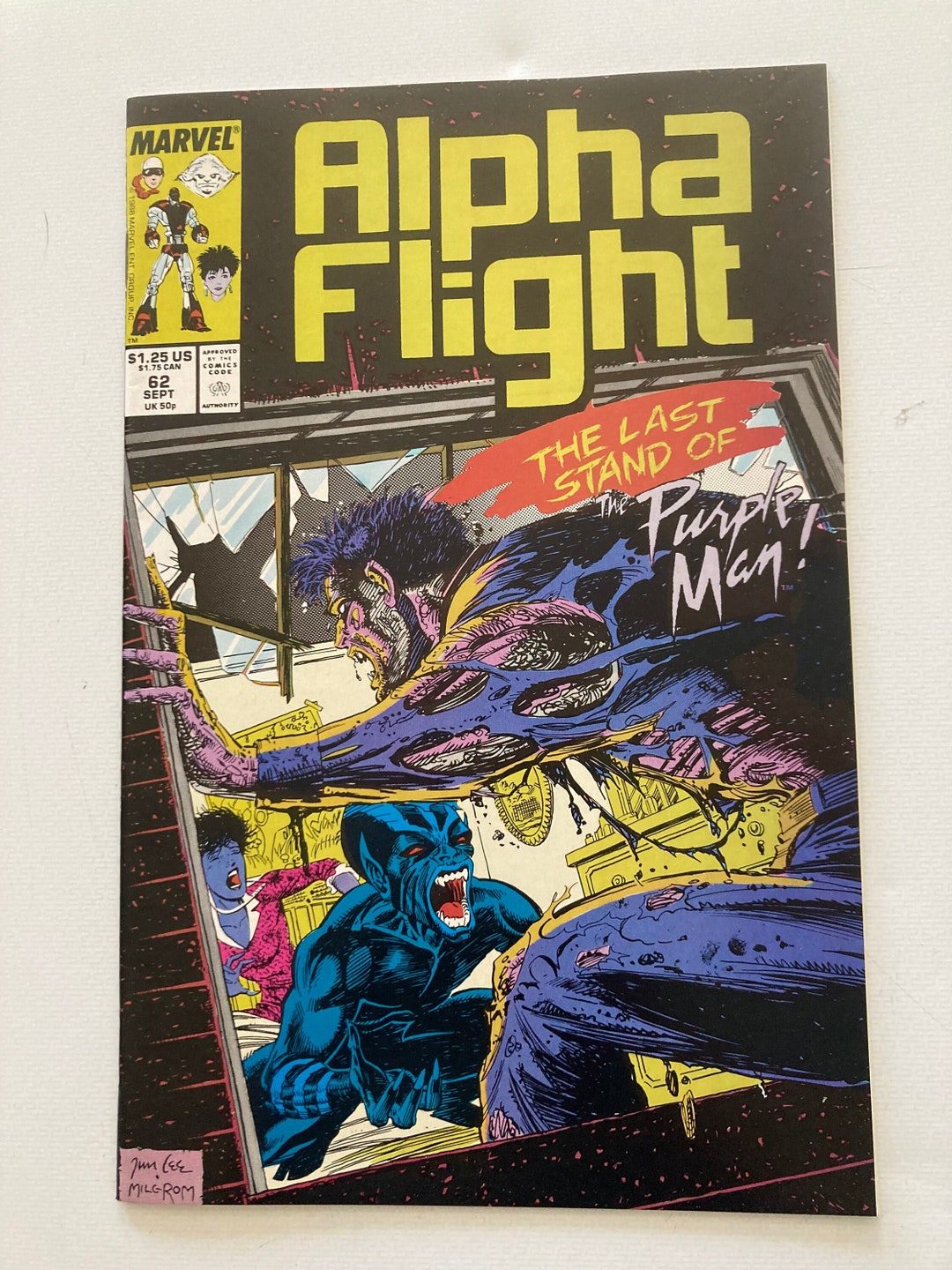 Alpha Flight 62 First Jim Lee Marvel Books! (1988, First Issue, Purple ...
