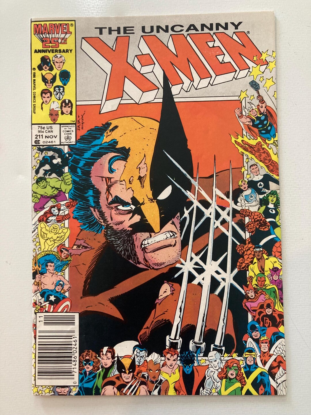 Rare Uncanny X-men 211 Newsstand Edition 25th Anniversary Cover Key ...