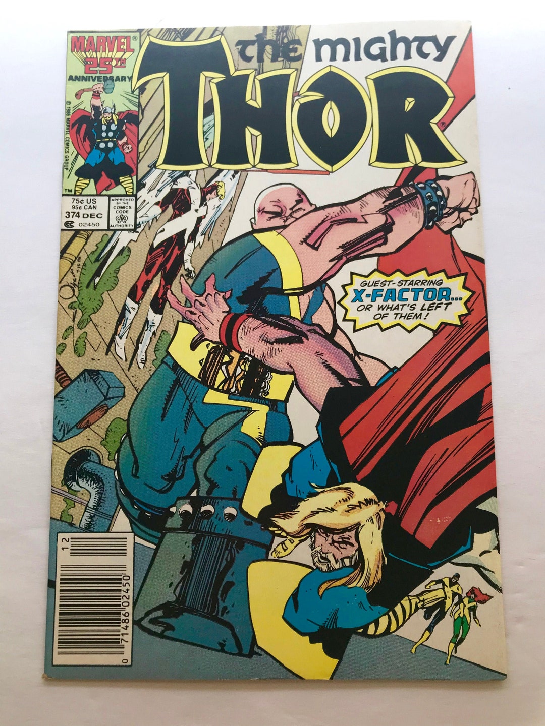 The Mighty Thor 374 Rare Newsstand Edition Mutant Massacre 1987, VF/NM ...