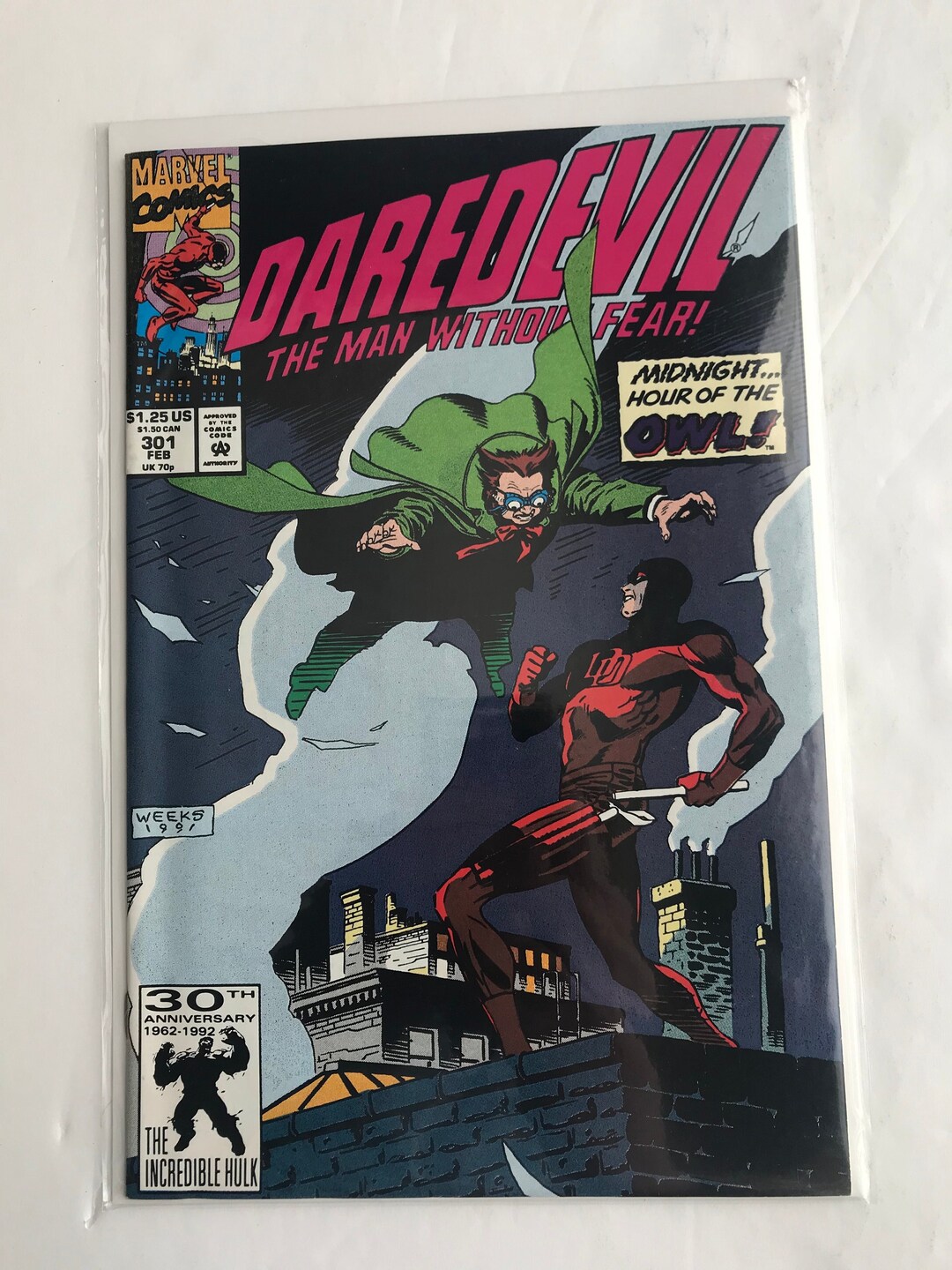Daredevil #301 Comic Book: Kingpin, the Owl, 1990 (VF/NM) - Etsy