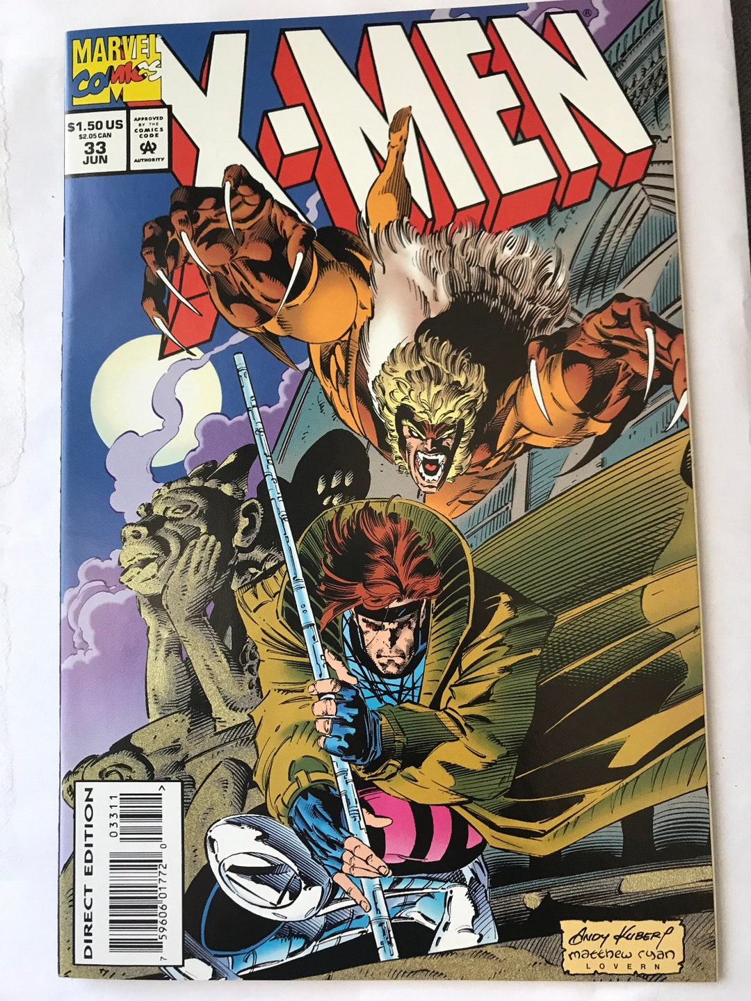 X-men 33 Andy Kubert VF/NM Marvel Comics, 1994, Wolverine, Uncanny X ...