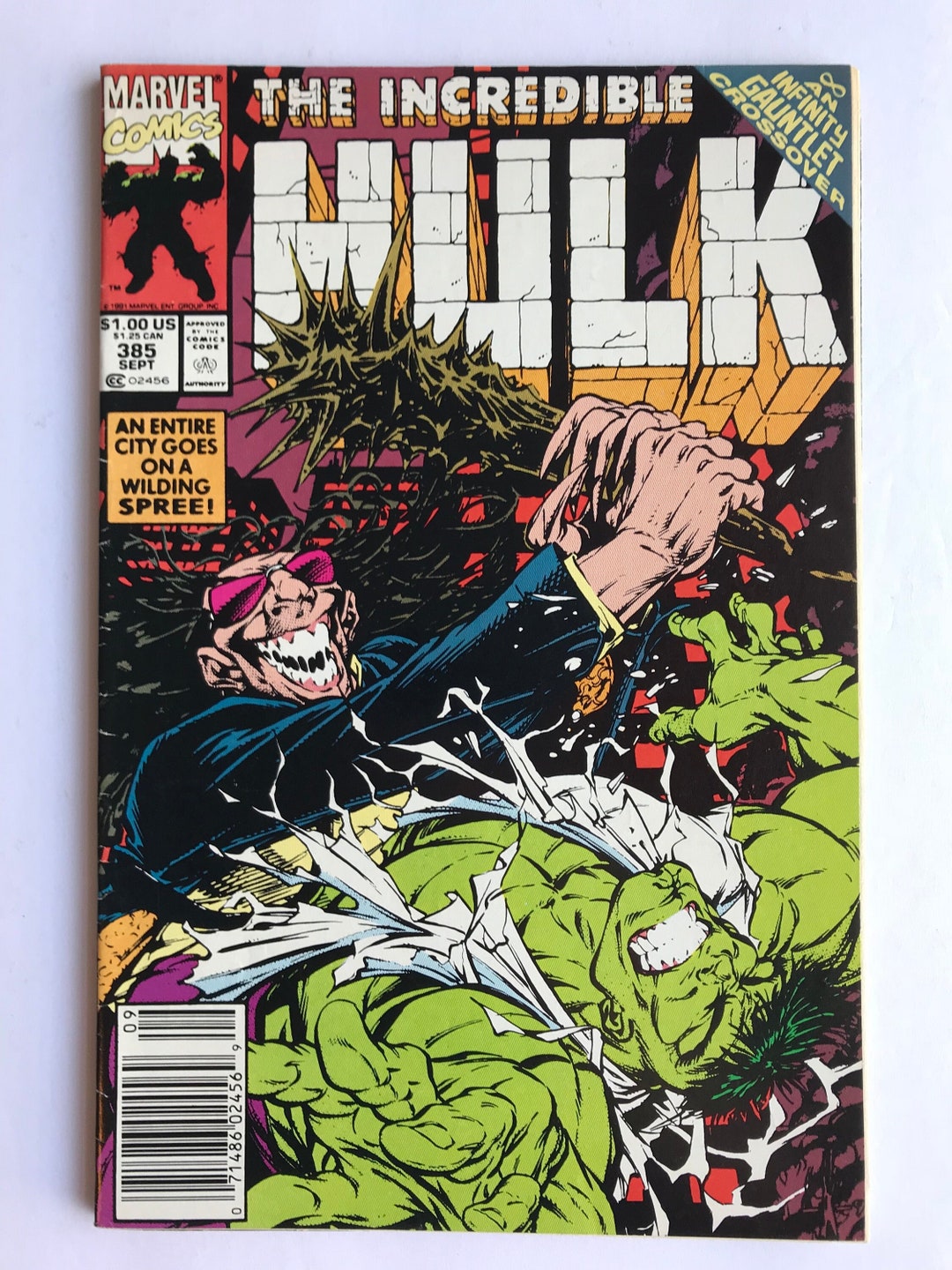 The Incredible Hulk Issues 385 Rare Newsstand Variant infinity Gauntlet ...