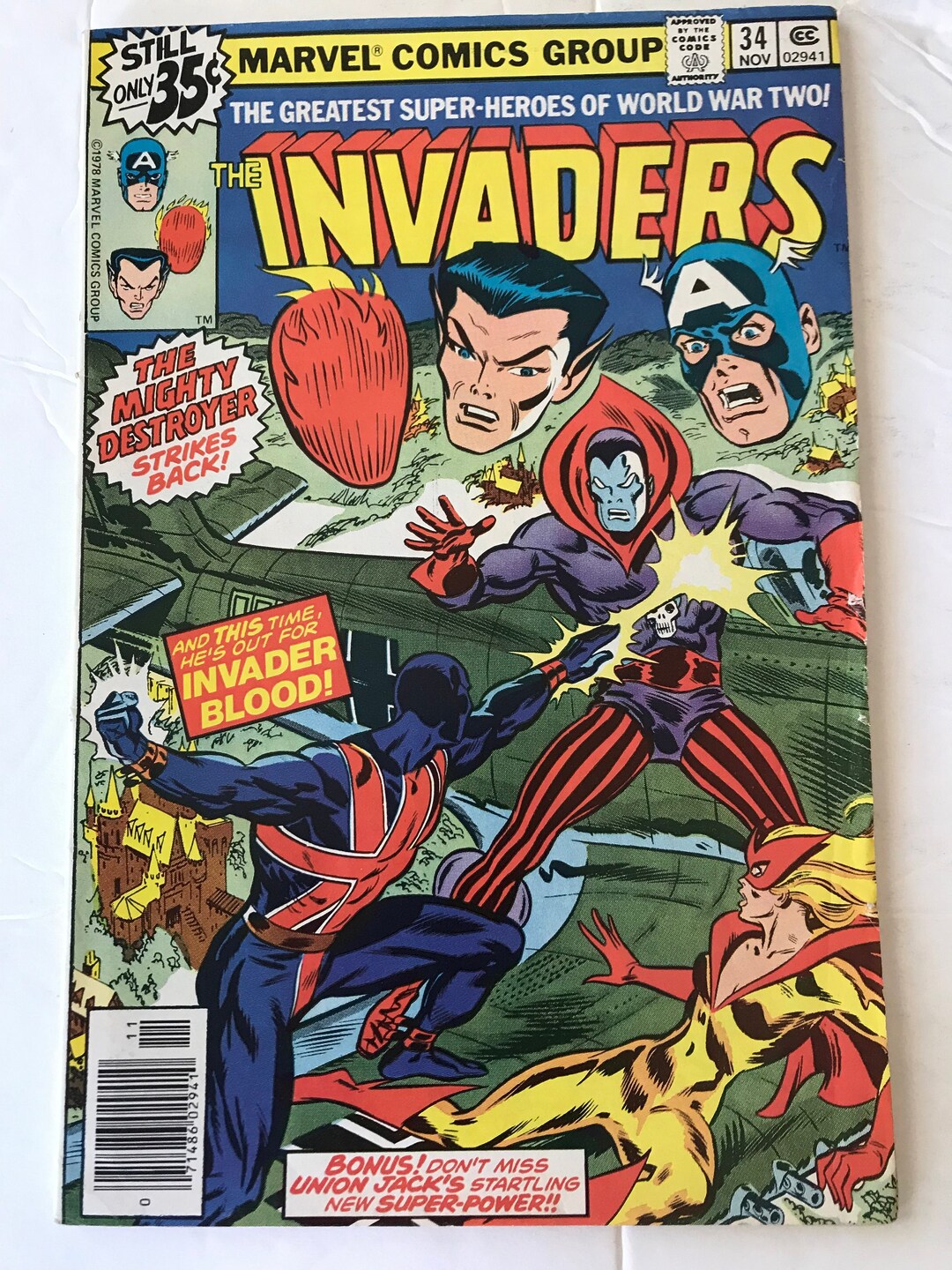 Invaders #34 - Union Jack (1978, VF/FN, Silver Age Marvel Comics ...