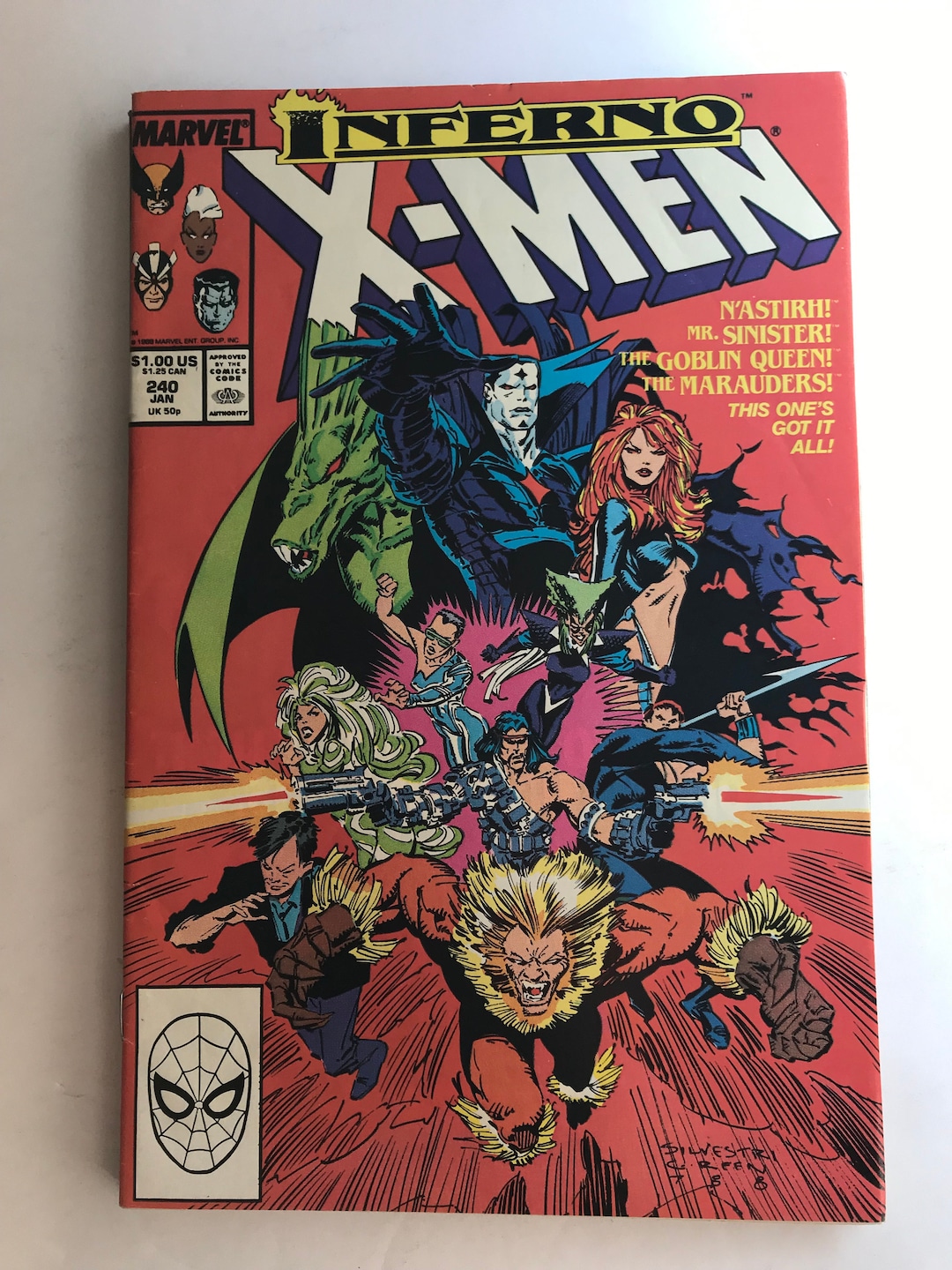 Uncanny X-men 240 Inferno Villains Cover 1989, Marvel Comics, VF/FN ...