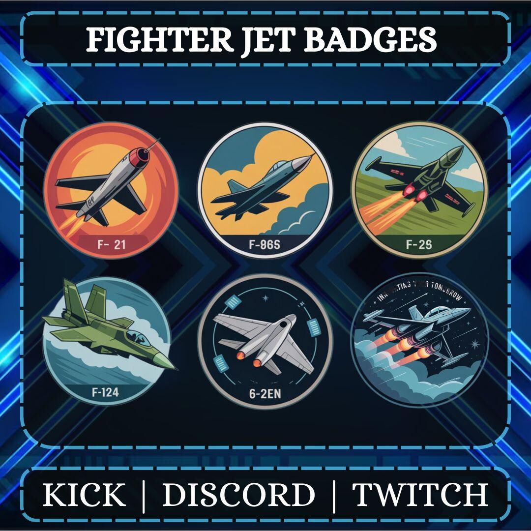 Fighter Jet Sub Badges | Loyalty Badges | Badges for Twitch, Youtube ...