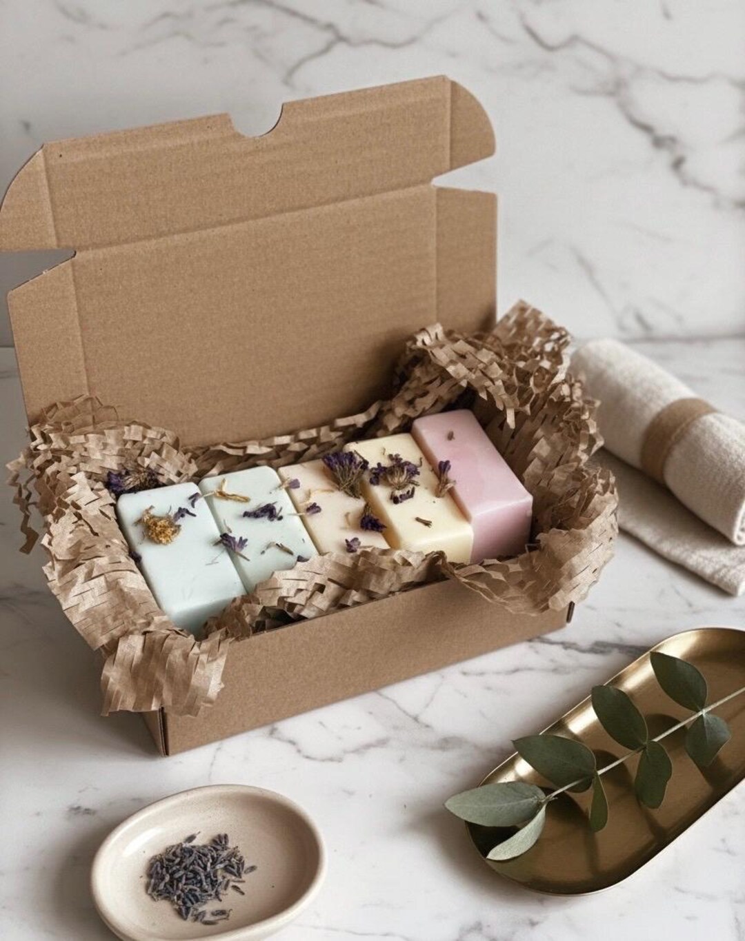 Luxury Pastel Colour Handmade Soap Gift Set – 5 Piece Natural Soap Box ...