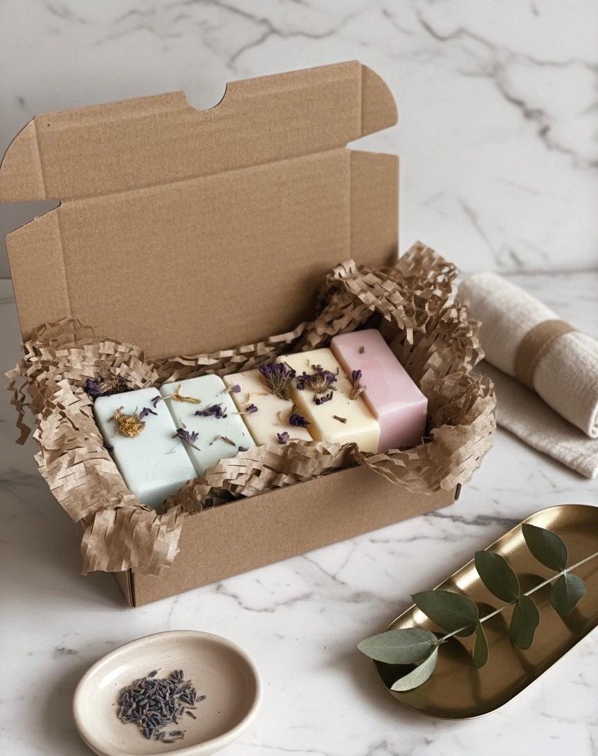 Luxury Pastel Colour Handmade Soap Gift Set – 5 Piece Natural Soap Box ...