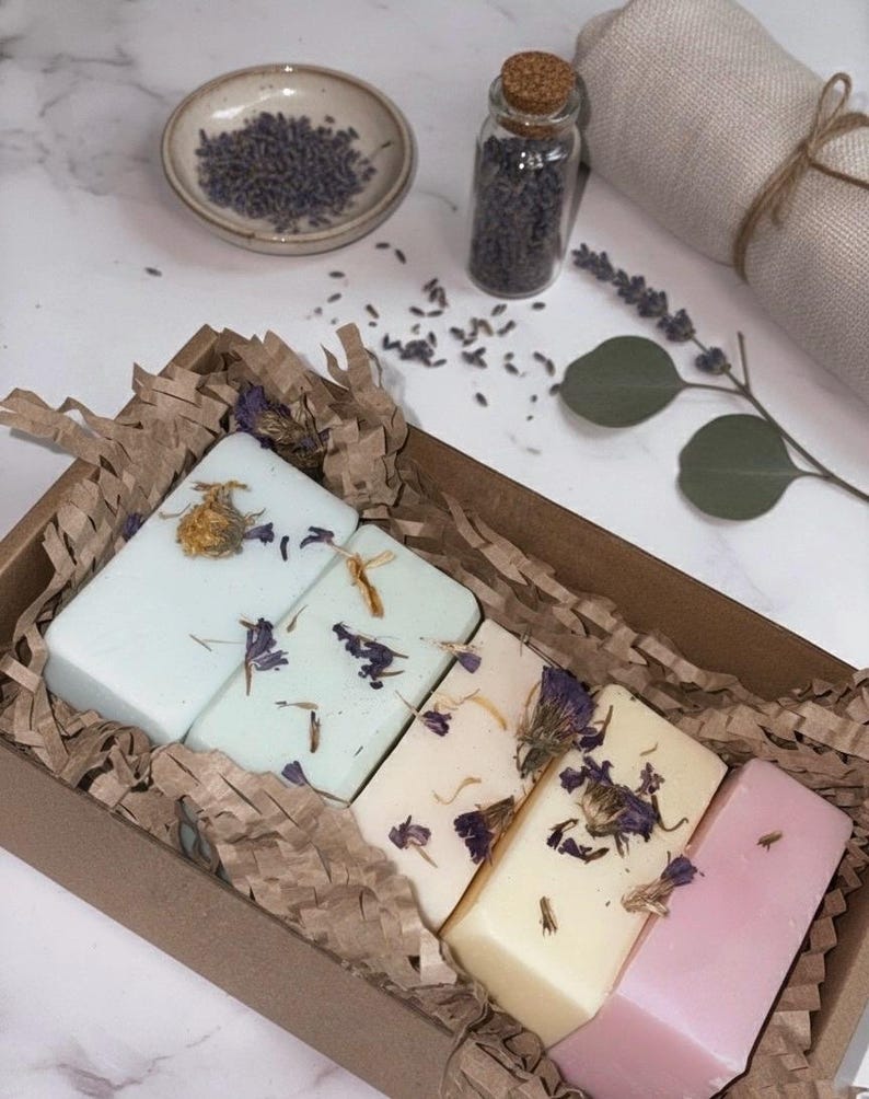 Luxury Pastel Colour Handmade Soap Gift Set – 5 Piece Natural Soap Box ...