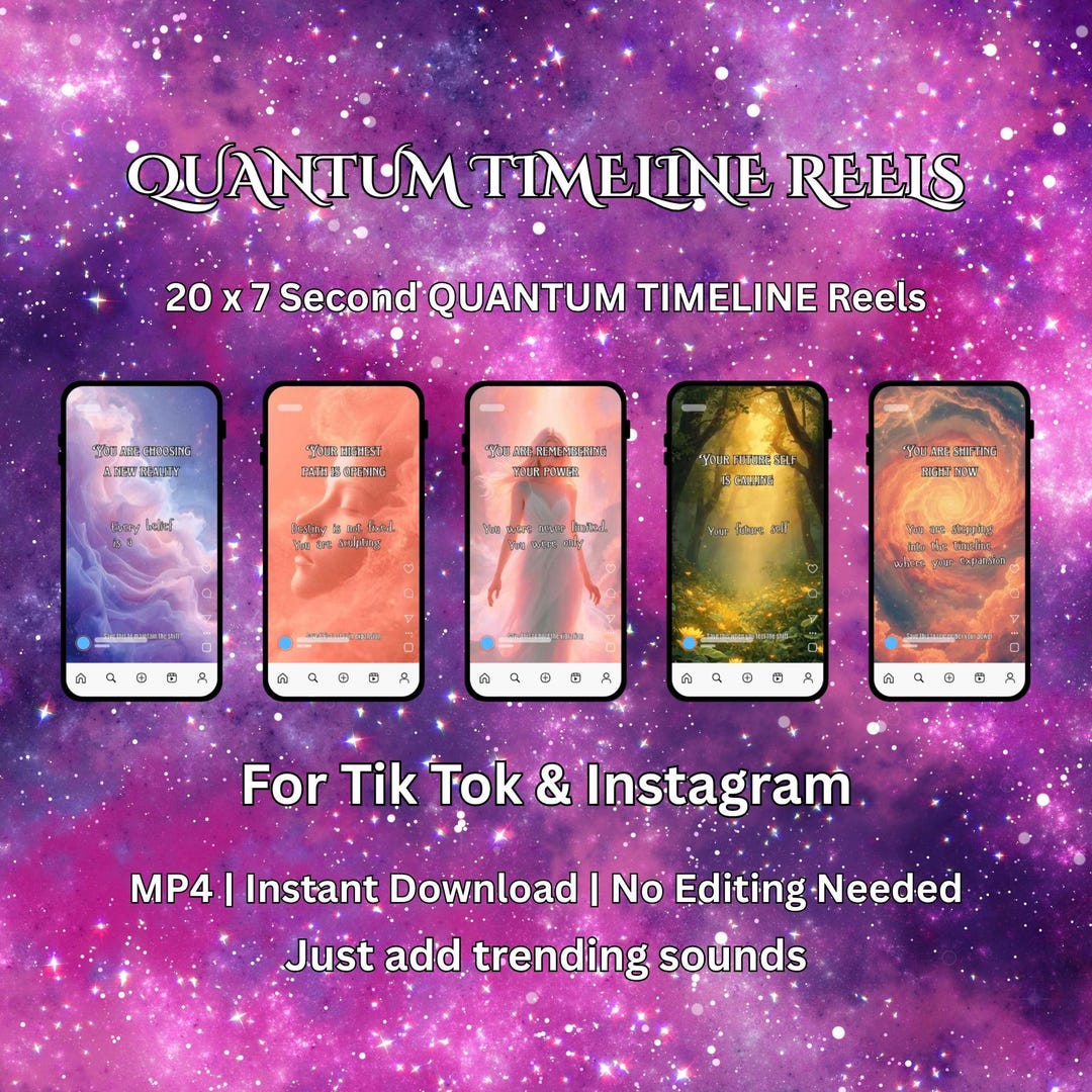Quantum Timeline Reels – 20 Mp4s for Manifestation (digital Download ...