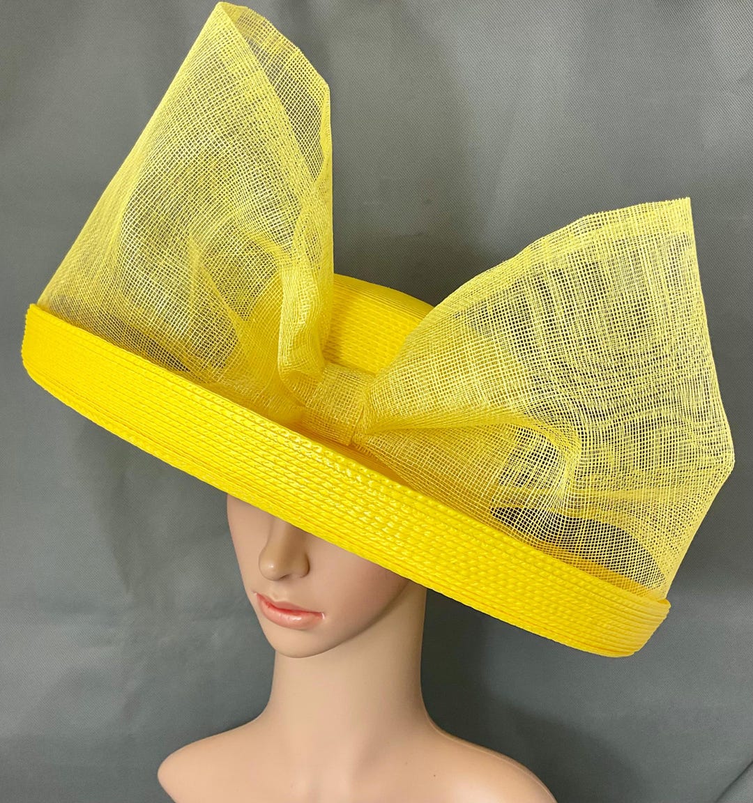 Yellow Kentucky Derby Hat, Extra Large Sinamay Bow - Etsy